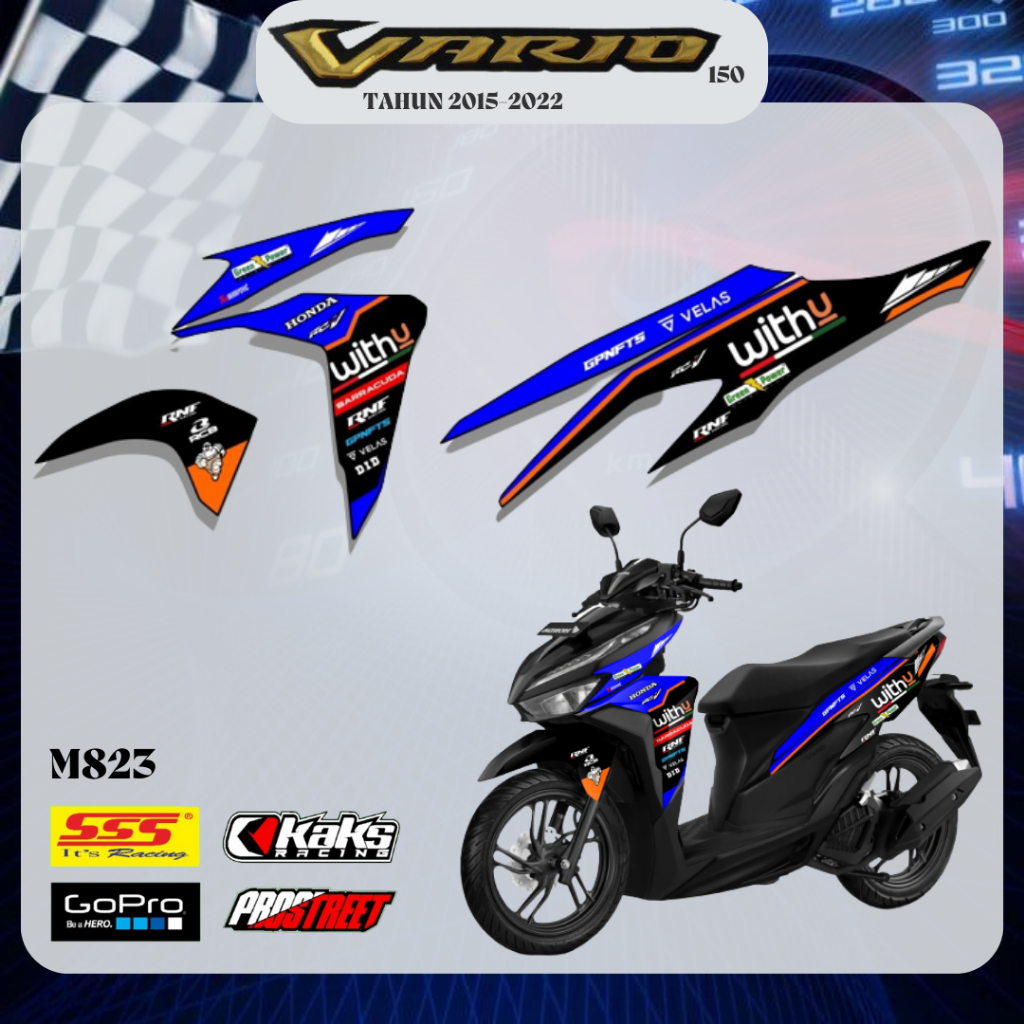 Jual Stiker Striping Lis Motor Vario New 150 2015 2016 2017 KODE M823 Sticker Decal Print List ...