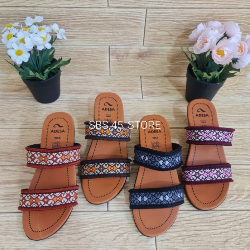 Jual ADESA Sandal Wanita Rajut Turki Ban 2 Etnik. | Shopee Indonesia