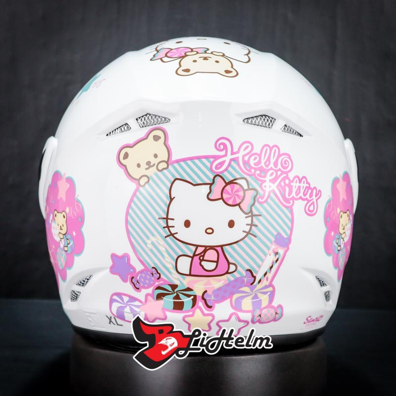 Jual GM HELM EVO TEEN CARTOON HELLO KITTY #7 | WHITE | HELM ANAK ...