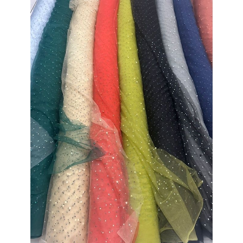 Jual kain meteran tille swarovski mutiara#tille cantik | Shopee Indonesia