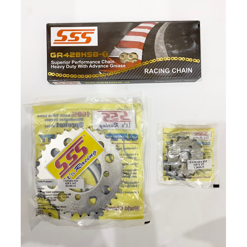 Jual Gear Set SSS 428 Jupiter Z / New MX / RX King / F1ZR & Rantai 428 HSBT - 120L Gold | Shopee ...