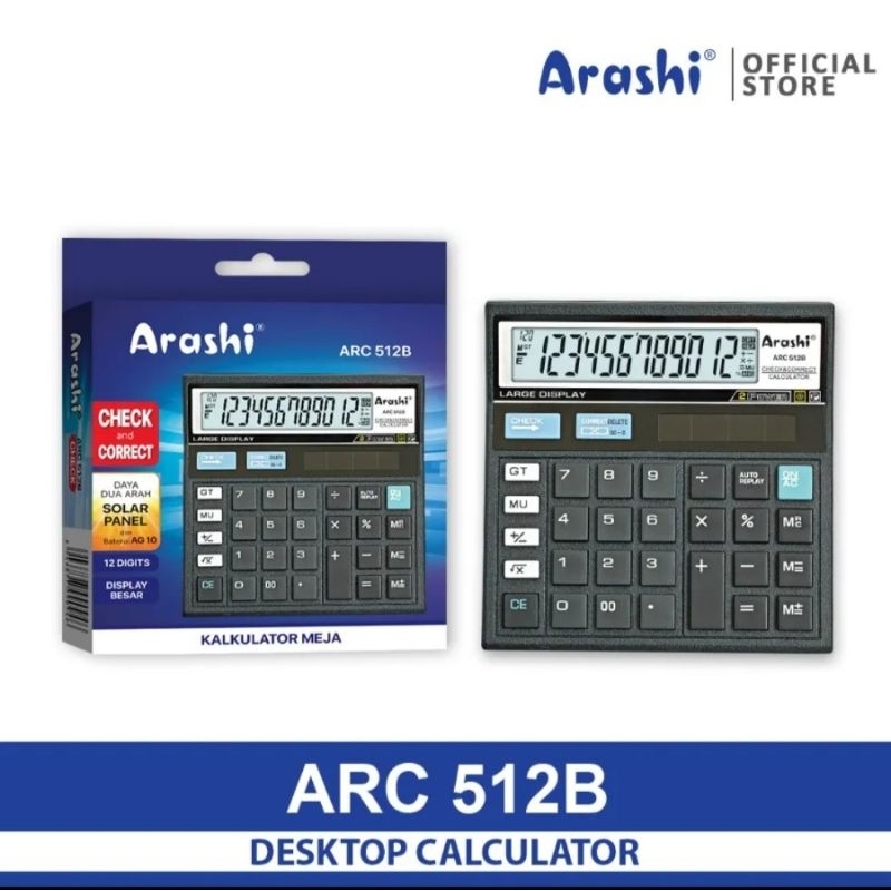 Jual Kalkulator Calculator Calc ARC 512B 12 Digit Layar Besar Merk ...