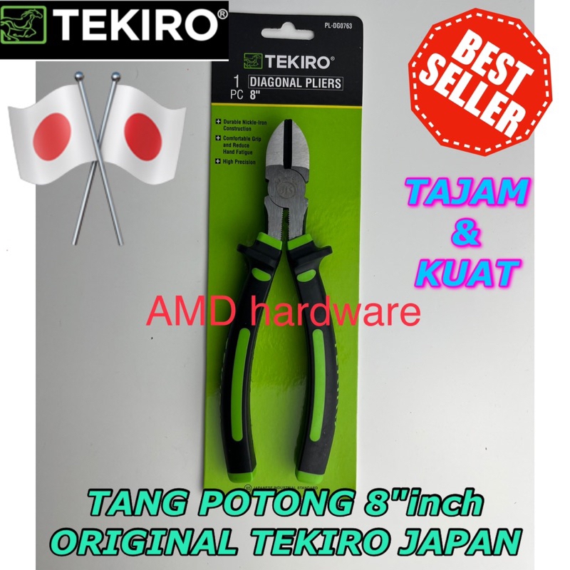 Jual TANG POTONG 8 inchi DIAGONAL PLIERS CRV ORIGINAL JAPAN TEKIRO ...