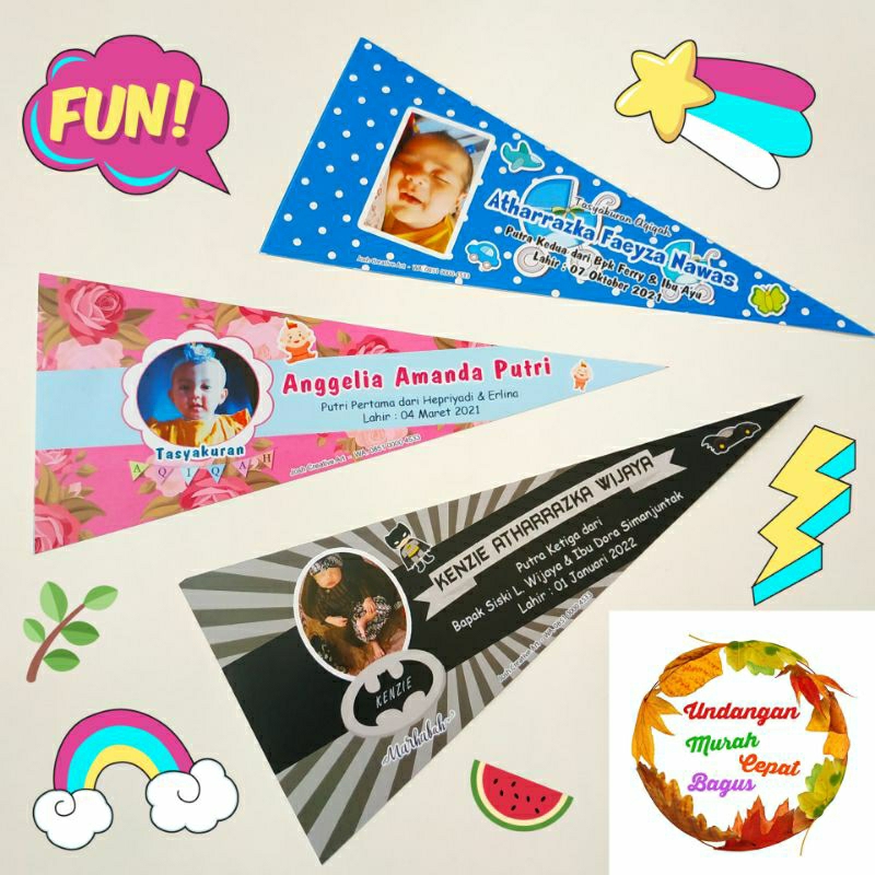 Jual Bendera Aqiqah / Tasmiyah / Syukuran / Tasyakuran / Marhabah 1 ...