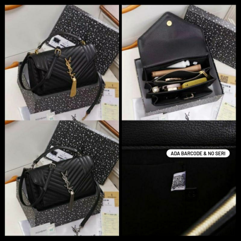 Jual TAS YSL BLACK 27CM + BOX | Shopee Indonesia
