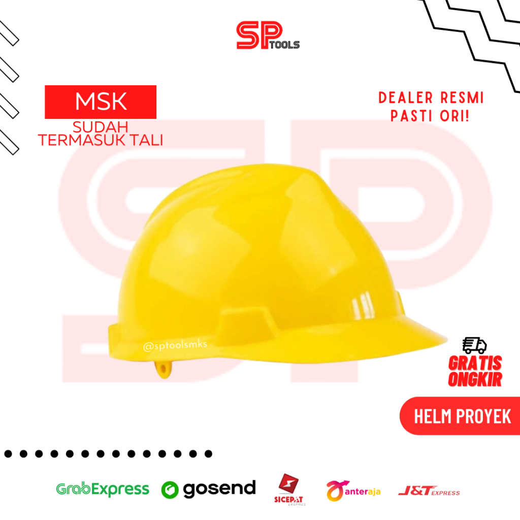 Jual HELM PROYEK SAFETY MSK KUNING + RANGKA TALI / SAFETY HELMET SNI ...