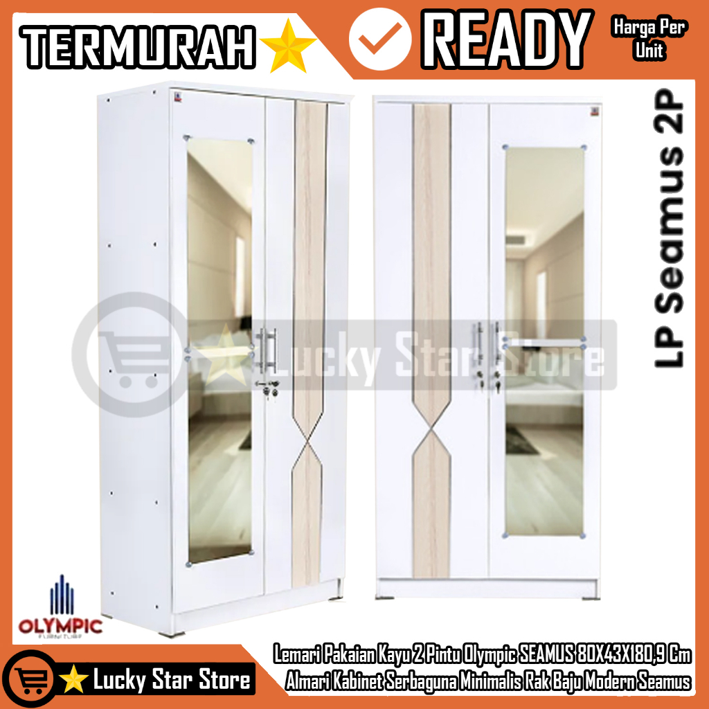 Jual [Instan] Lemari Pakaian Kayu 2 Pintu Olympic LITE SEAMUS Baju ...