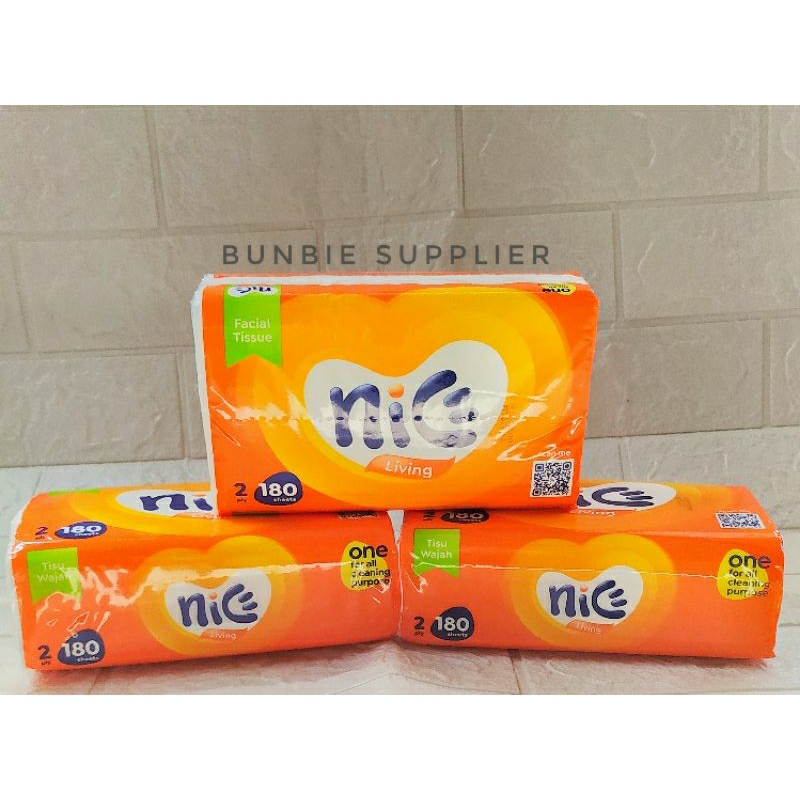 Jual Tissue Facial NICE 180 Sheets 2ply / Tisu Wajah NICE 250 Sheets ...