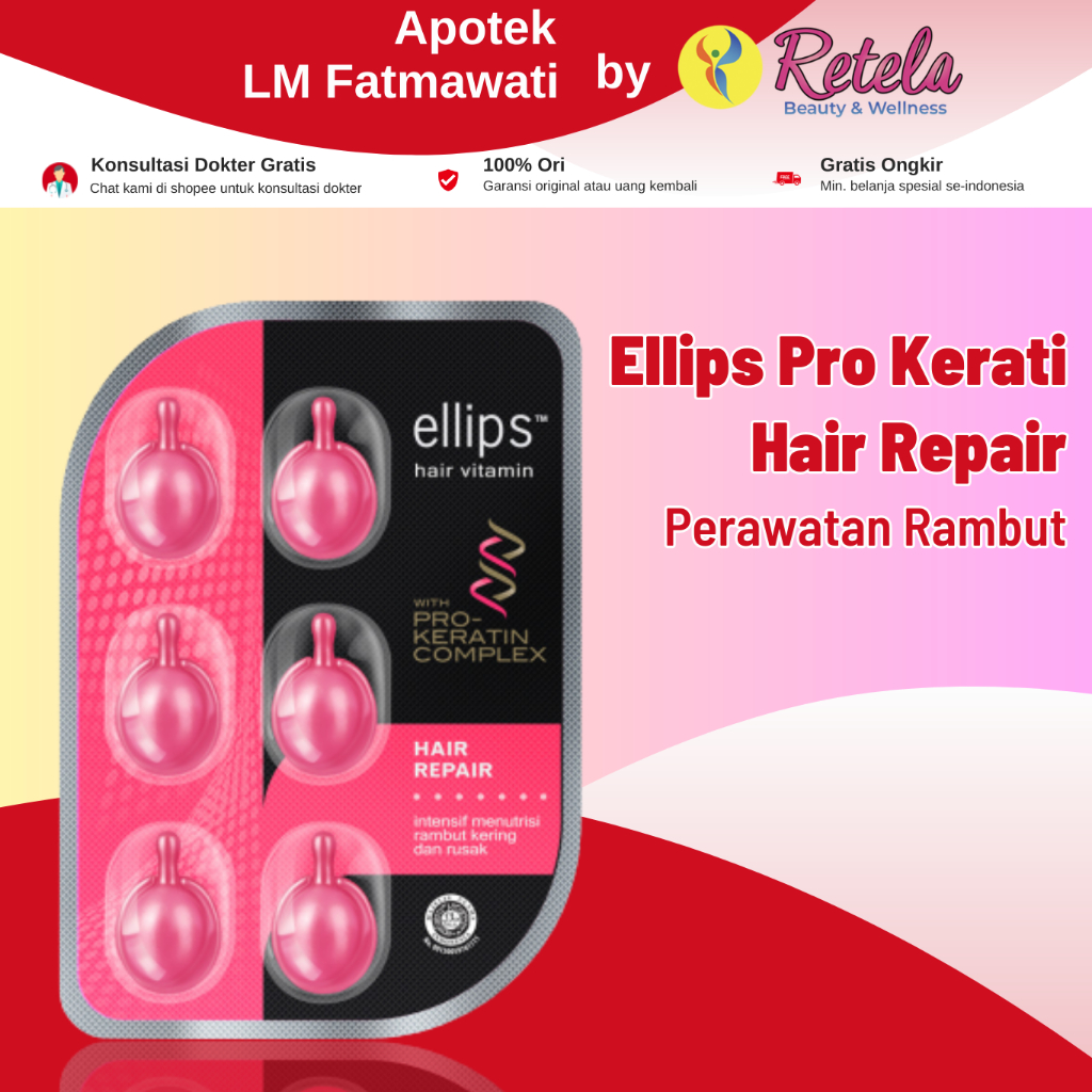 Jual ELLIPS HAIR VITAMIN WITH PRO KERATIN COMPLEX HAIR REPAIR 6 CAPSUL ...