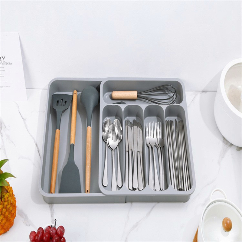 Jual Retractable knife and fork storage tray Cross-border storage box ...