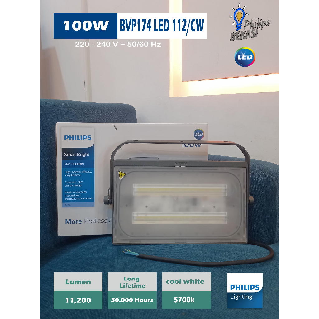 Jual Philips Lampu Sorot Floodlight 100 watt LED BVP174 | Shopee Indonesia
