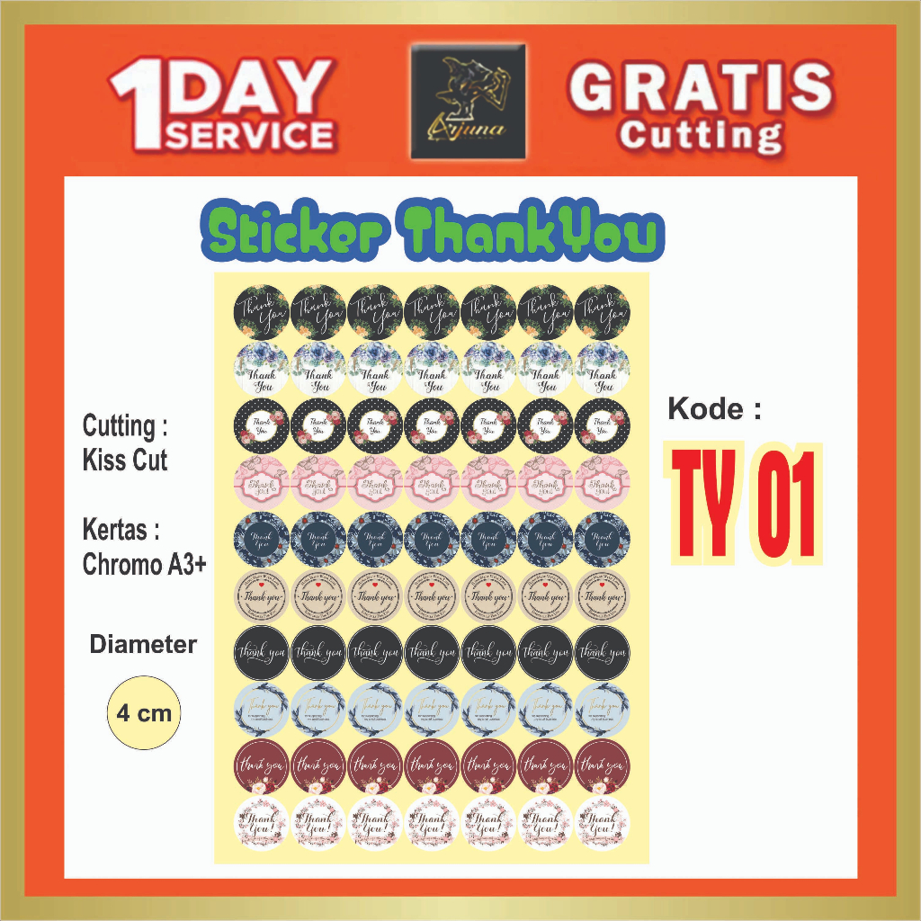 Jual LIVE Stiker Thank You Label Bulat Kemasan Makanan Minuman Logo ...