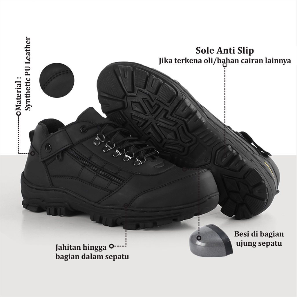 Jual sepatu safety boots haiking adventure ujung besi Sepatu Safety Low ...