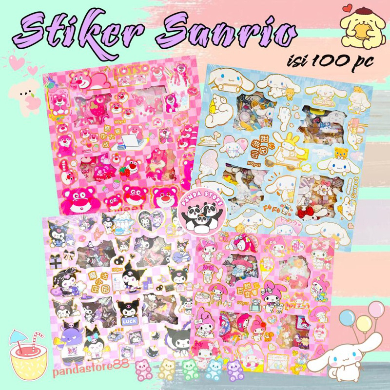 Jual Stiker Premium Waterproof book sticker sanrio aesthetic 32 Lembar ...