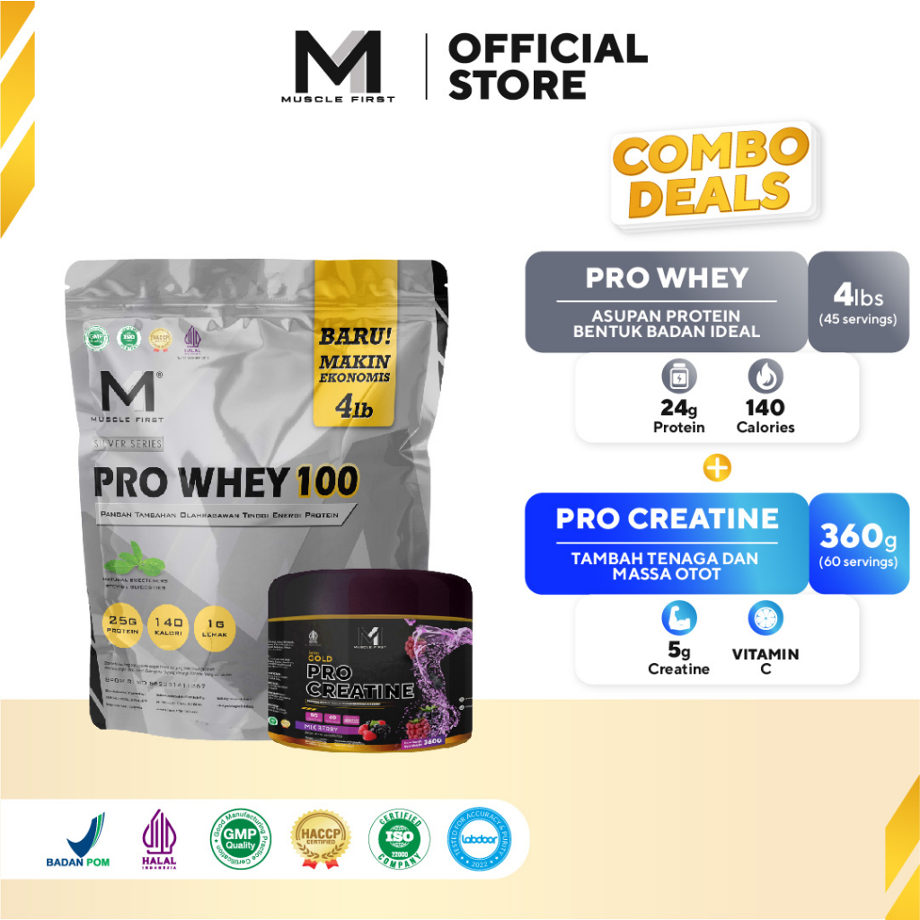 Jual [BUNDLE] MUSCLE FIRST Whey 100 4lbs + Creatine 360gr Suplemen ...