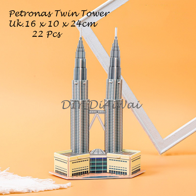 Jual Puzzle 3D DIY bahan foam & paper Menara Kembar Petronas mainan ...