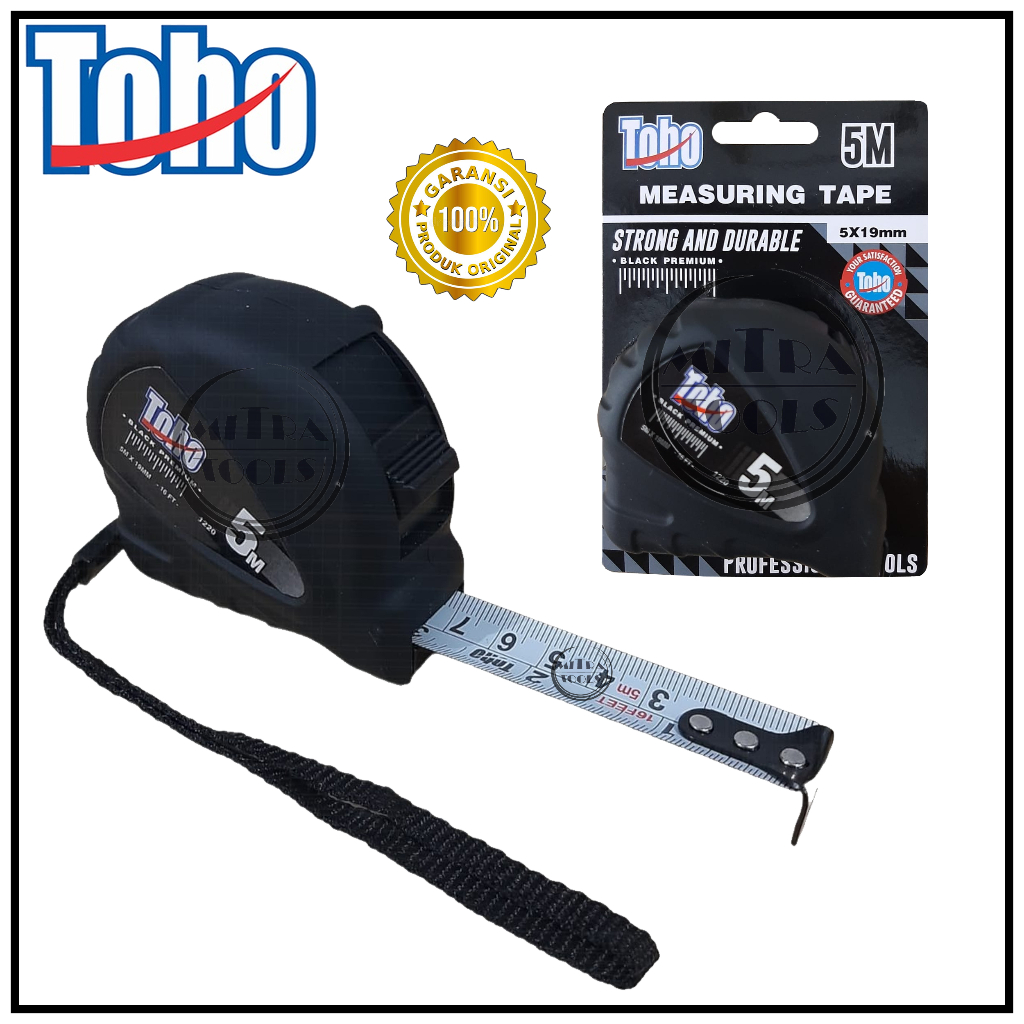 Jual Meteran TOHO 5 Meter Black Premium / Measuring Tape / Meteran ...