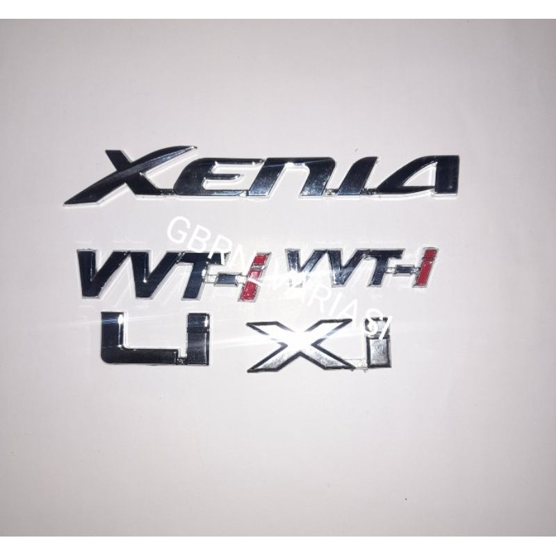Jual Emblem logo tulisan xenia baru lama/ emblem logo vvti / emblem li ...