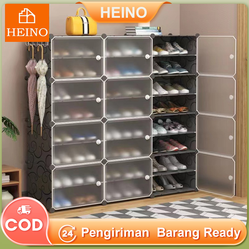 Jual HEINO Lemari Rak Sepatu Tertutup Susun Rak Sepatu Tertutup Rak ...