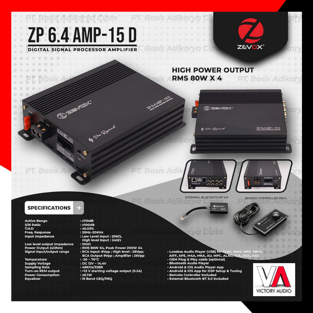 Jual Digital Sound Processor Audio Mobil DSP ZEVOX ZP 6.4 AMP-15D by ...