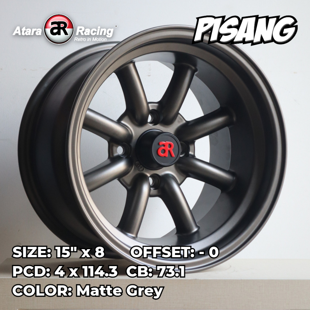 Jual Atara Racing Pisang 15inch Set Stagger Matt Grey | Shopee Indonesia