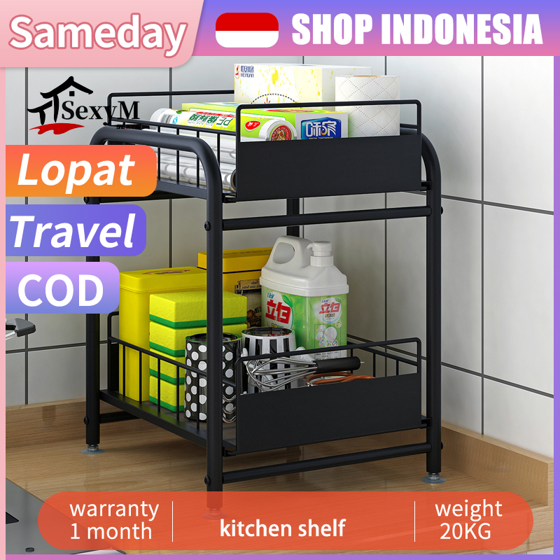 Jual WARM LAB Rak Dapur Serbaguna Lemari Laci Geser Keranjang Tarik ...