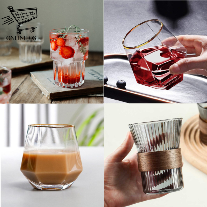 Jual Gelas Kopi Estetik Kaca Desain Gelas Unik Kopi Mug Coffee Gelas Es Teh Restoran Unik Tanpa ...