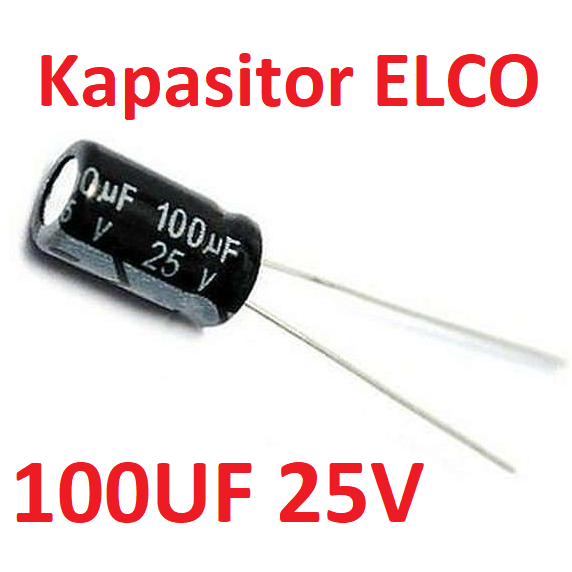 Jual Kapasitor Capacitor ELCO Polar 100uf 25v 100uf 25 V 100 mikro 25 volt | Shopee Indonesia