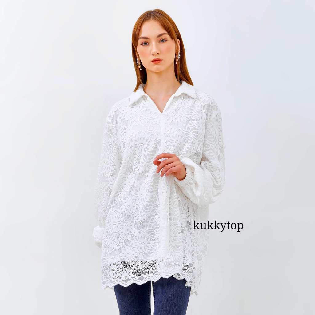 Jual Kukky Top Atasan Wanita Terbaru Blouse Oversize Lengan Panjang ...