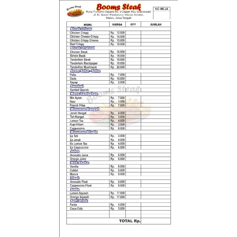 Jual Nota Custom/Nota Menu/Nota Warung | Shopee Indonesia