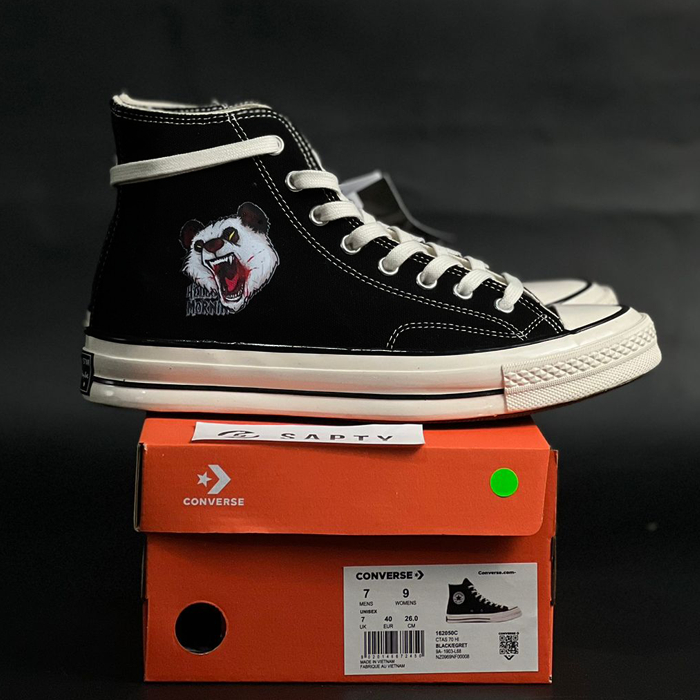 Jual Converse Chuck Taylor Motif PANDA Sepatu Sneakers Black White High ...
