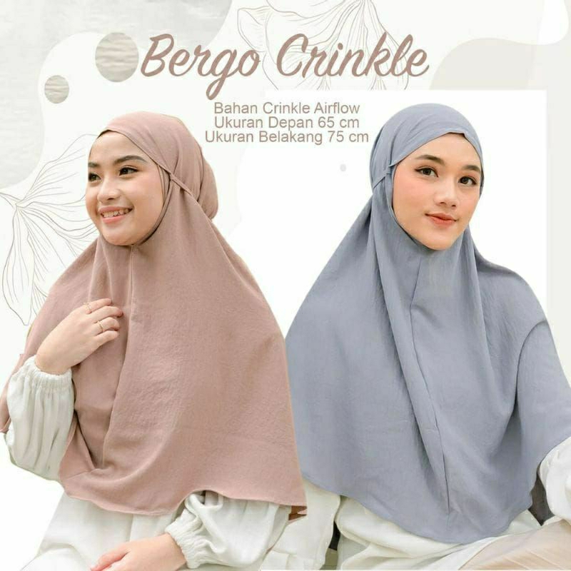 Jual Hijab bergo maryam/Crinkle non pet/Mariam L Crinkel airflow Size L | Shopee Indonesia