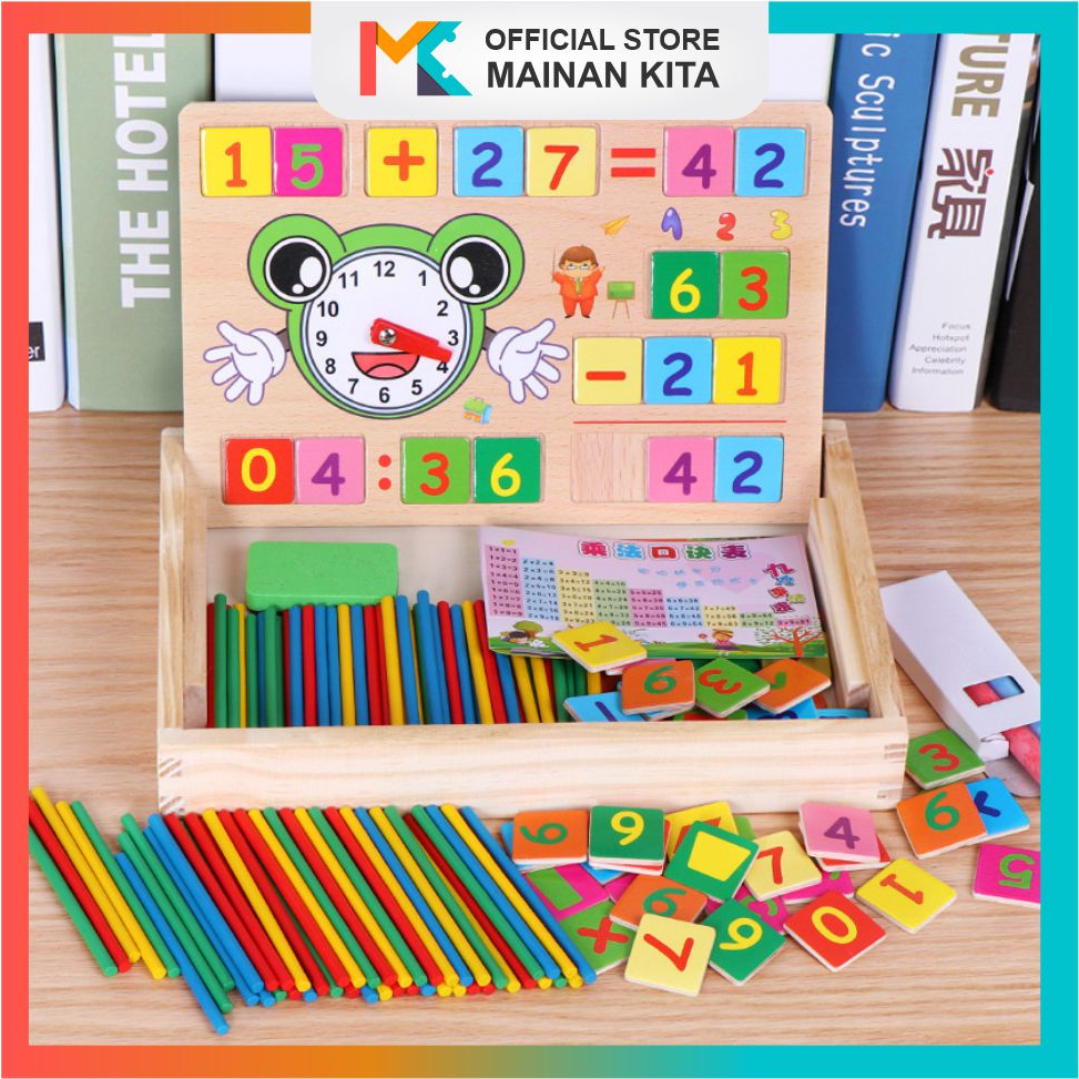 Jual MK106 Mainan Edukasi Anak Kotak Kayu Belajar Multifungsi Belajar ...