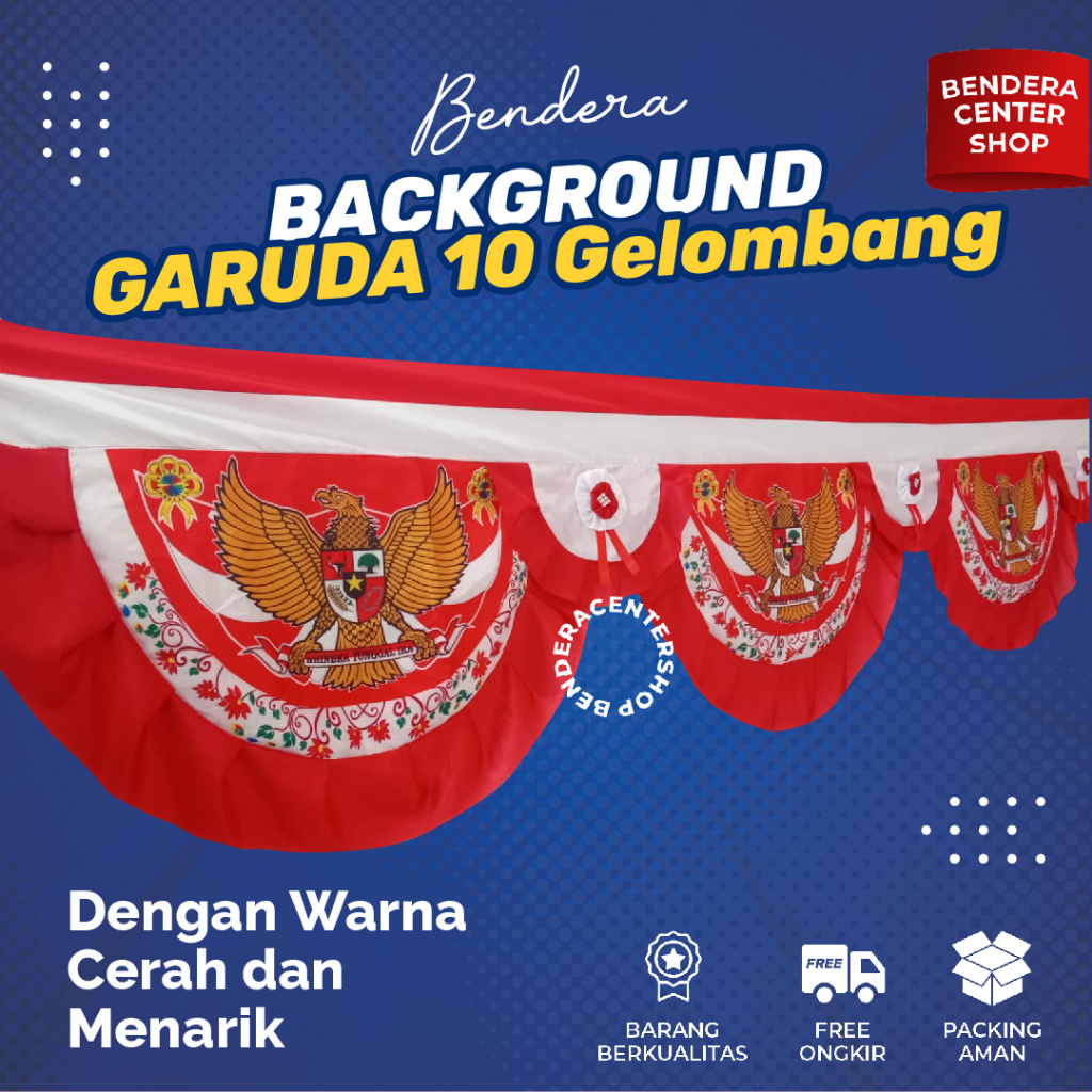 Jual Banner Bendera Hias Republik Indonesia Background Garuda 10 ...