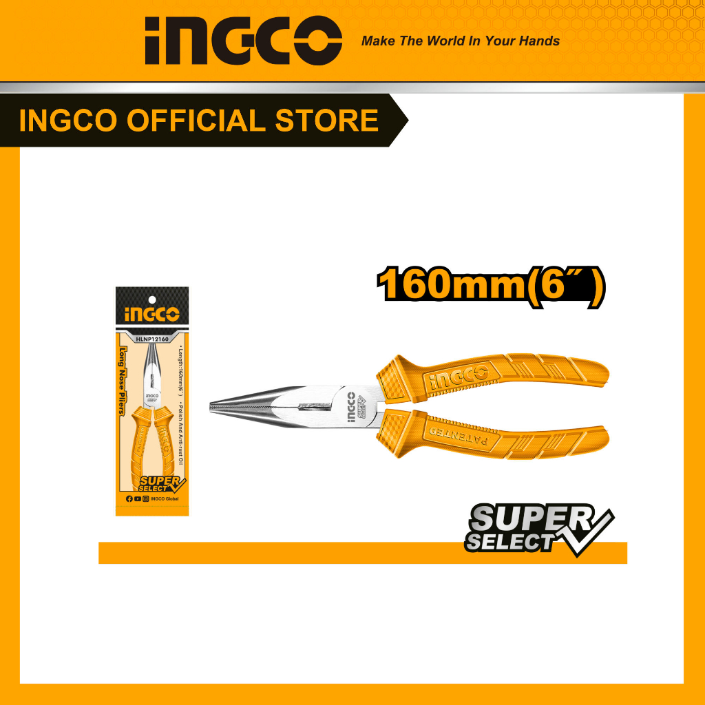 Jual (INGCO) - (SS) TANG RUNCING BASIC 6"INGCO HLNP12160 | Shopee Indonesia