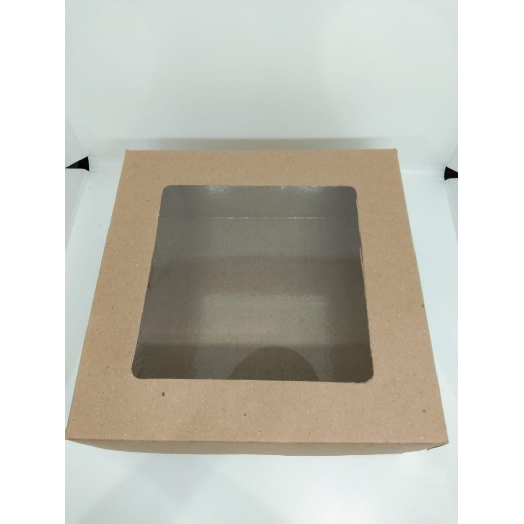 Jual 10pcs KOTAK CAKE BOX KRAFT JENDELA MIKA 22x22x10cm LAMINASI ...