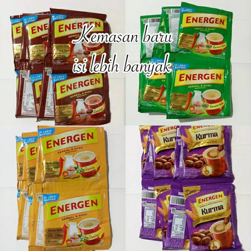 Jual Energen minuman sereal Berenergi serenceng 10 sachet | Shopee ...
