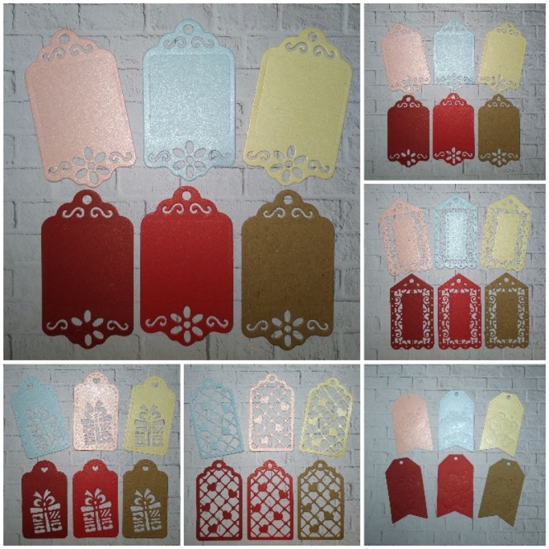 Jual (10pcs) Die cut paper gift tag 4x7cm, hangtag unik, hampers, hang ...