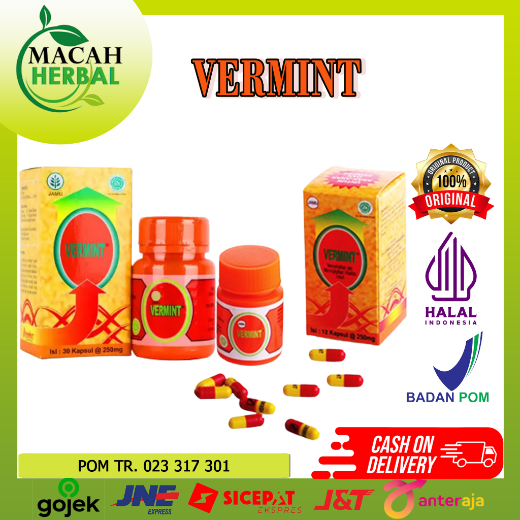Jual VERMINT ORIGINAL- VERMIN KAPSUL CACING ISI 30 KAPSUL - OBAT ...