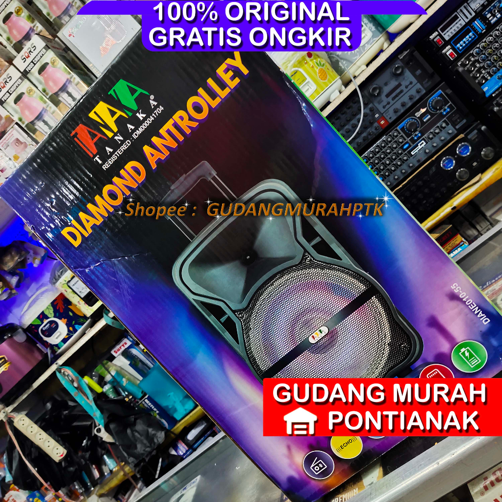 Jual Salon Bluetooth TANAKA 10inch Speaker Portable 10" + Mic Wireless ...