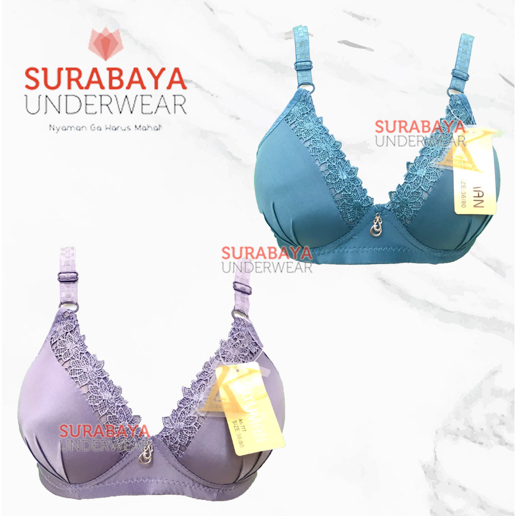 Jual BRA / BH RENDA ATAS KAIT 3 BUSA TIPIS TANPA KAWAT(34-44) | Shopee ...