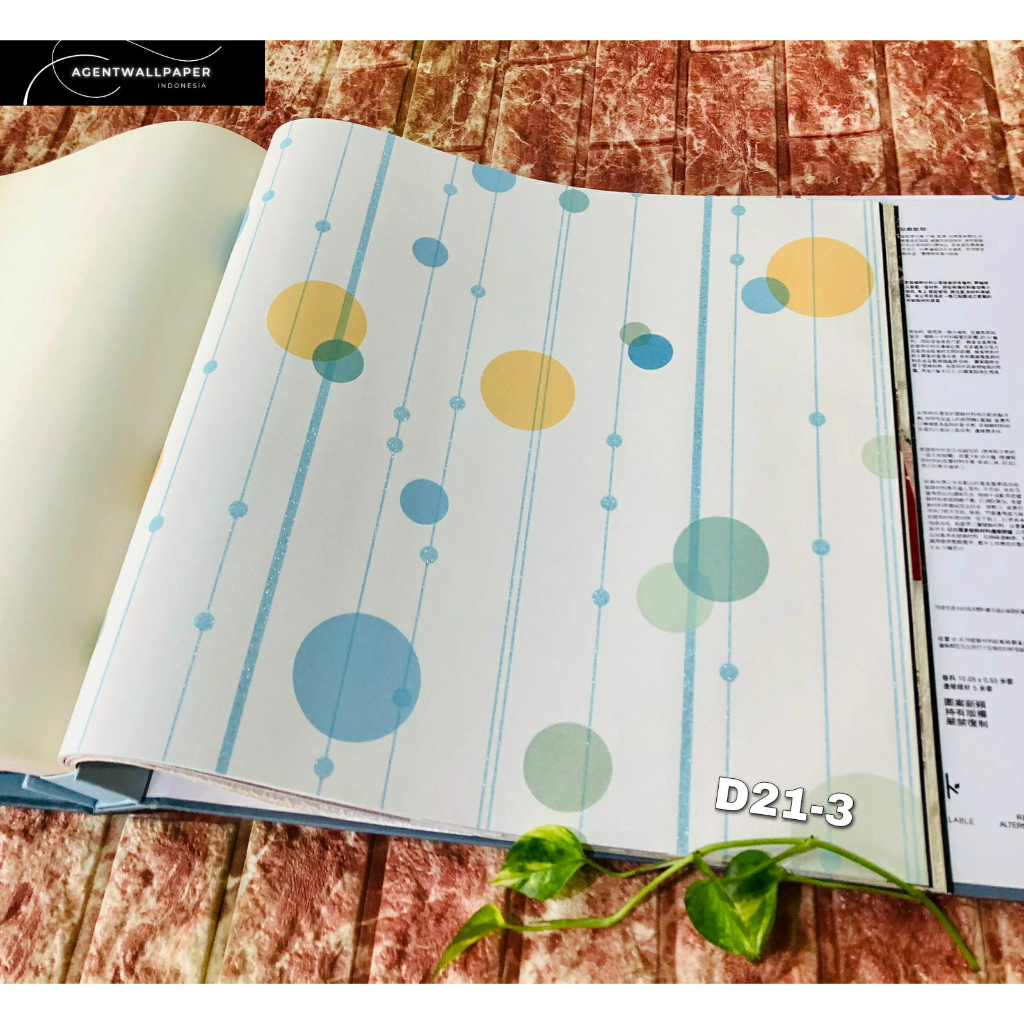 Jual Wallpaper Dinding Bulat Lingkaran Minimalis Salur Biru Ungu Dream ...