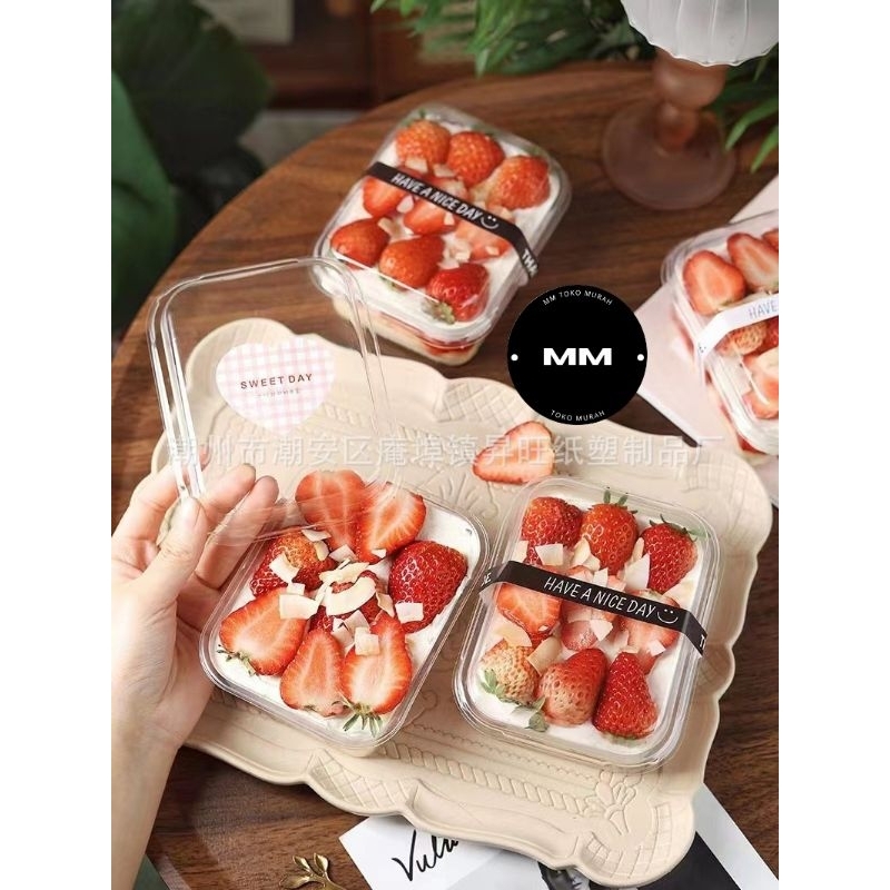 Jual 10pcs PREMIUM korean dessert box cup mika tiramisu salad cake ...