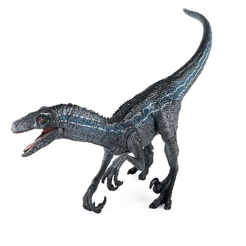 Jual Dinosaurus Velociraptor blue (biru) mouth open close jurassic ...