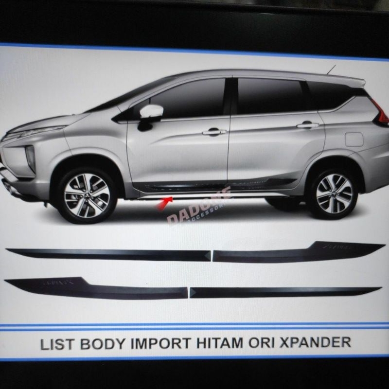Jual lis body bodi samping mobil Mitsubishi xpander model dakar hitam ...