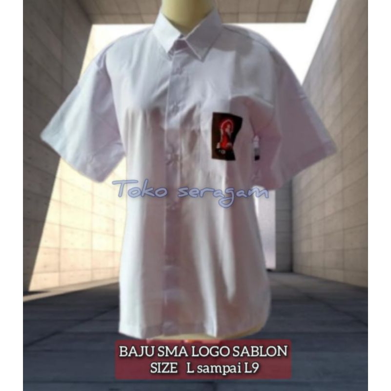 Jual Baju/kemeja seragam sekolah SMA Lengan pendek SIZE(L-L9) | Shopee Indonesia