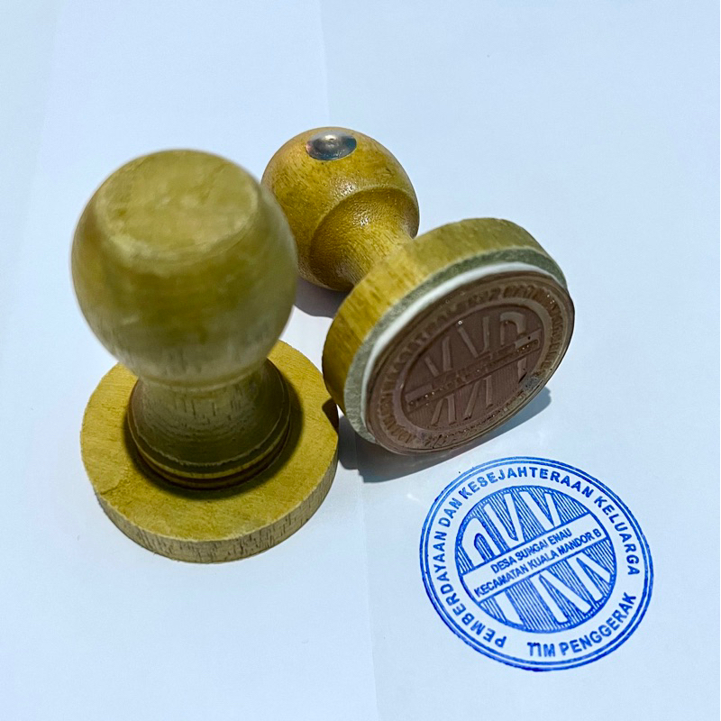 Jual Stempel Cap Bantalan Gagang Kayu Bentuk Lingkaran Bulat | Shopee ...