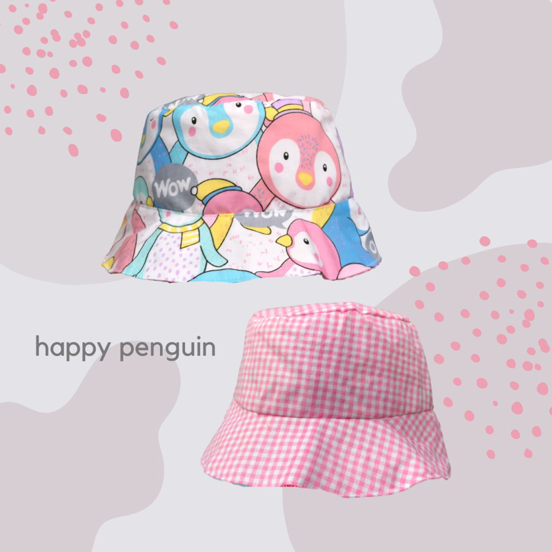 Jual Topi bucket hat bayi / BucketHat anak Happy Penguin | Shopee Indonesia