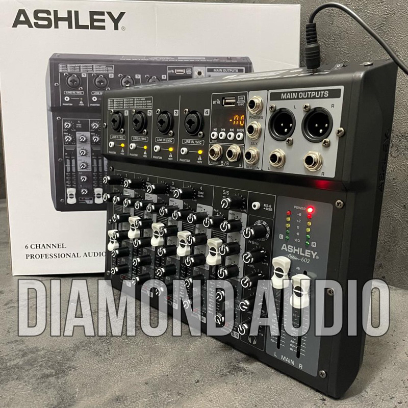 Jual Mixer Audio Ashley Option 602 Usb Bluetooth Original Mixing 6 Channel Option602 ( BISA COD ...