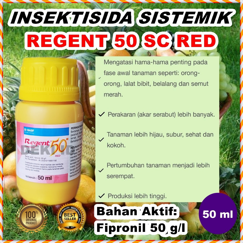 Jual Regent 50 mI 50SC Red Merah Fipronil Insektisida Sistemik Obat ...